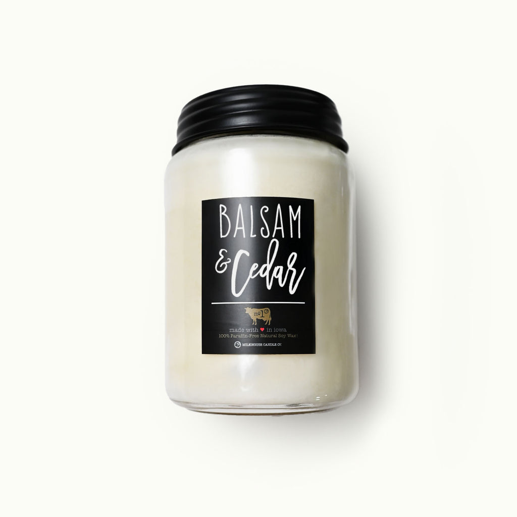 Balsam & Cedar Mason Jar Soy Candle | Milkhouse